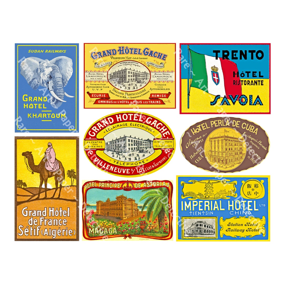 Vintage Luggage Labels, Travel Labels for Home Decor, Up-cycling ...