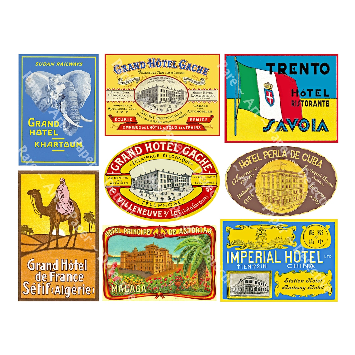 Vintage Luggage Labels, Travel Labels for Home Decor, Up-cycling ...