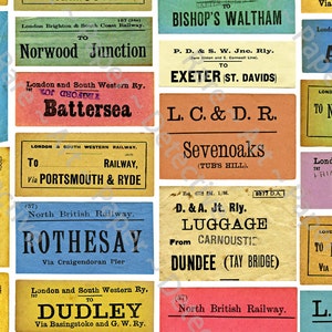 Luggage Labels, Railway & Railroad Ticket Stubs, Train Journal Tags ...