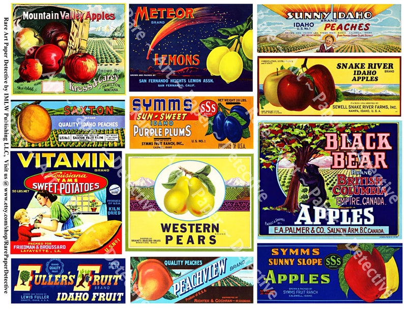 Fruit Crate Labels Farmhouse Kitchen Sign Farm Wall Decor - Etsy