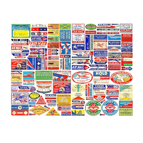 Printable Airmail Sticker - Etsy