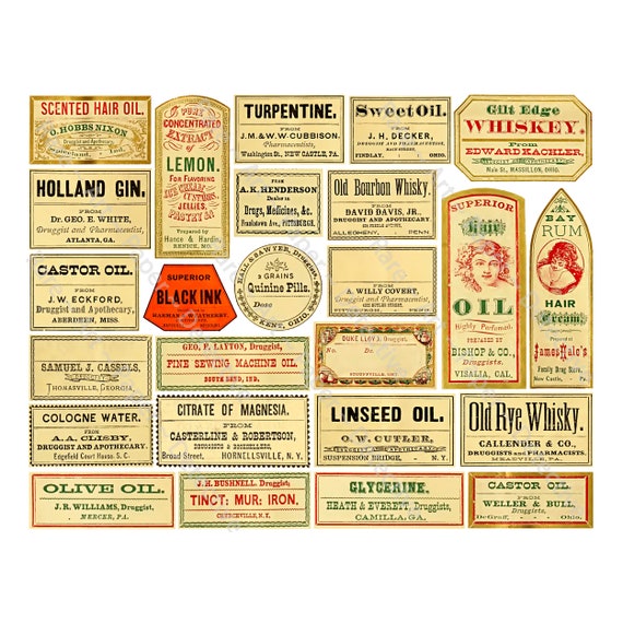 Vintage Medicine Bottle Label
