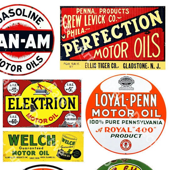 Motor Oil Can Labels 11 Gasoline Signs on 1 Digital Download - Etsy