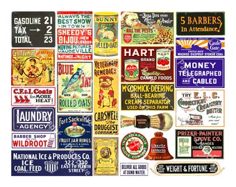 General Store Sign Stickers Advertising Sign Illustrations - Etsy