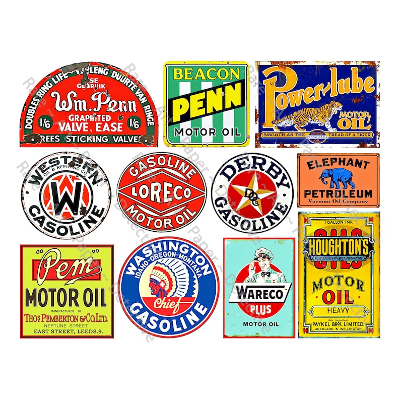 Motor Oil & Gasoline Labels 4 Printable Sheets 48 Oil Labels - Etsy