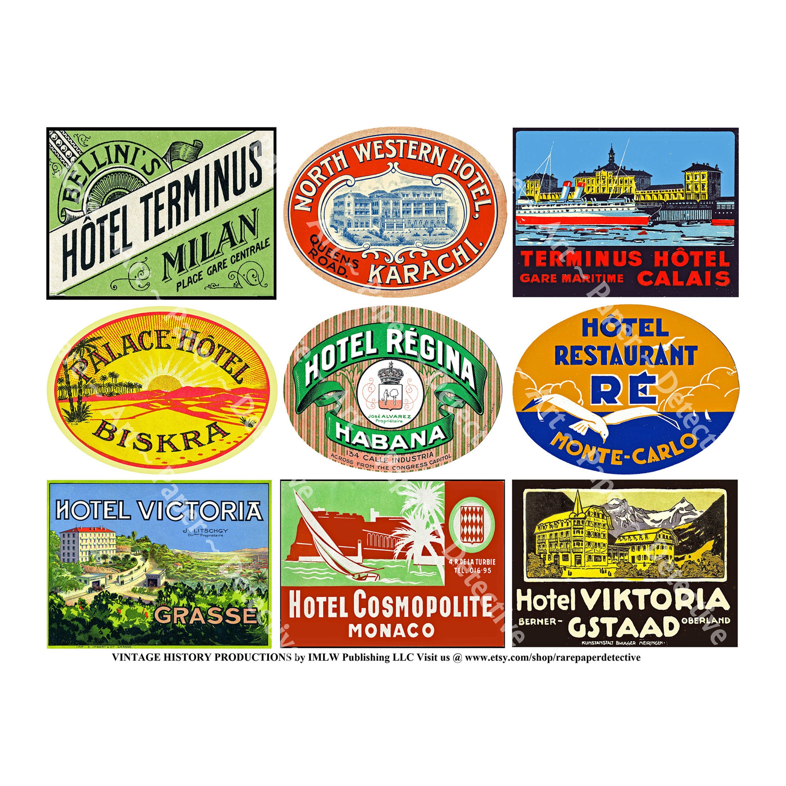 Travel Scrapbook & Journal Labels, Hotel Luggage Labels and Baggage Tag ...