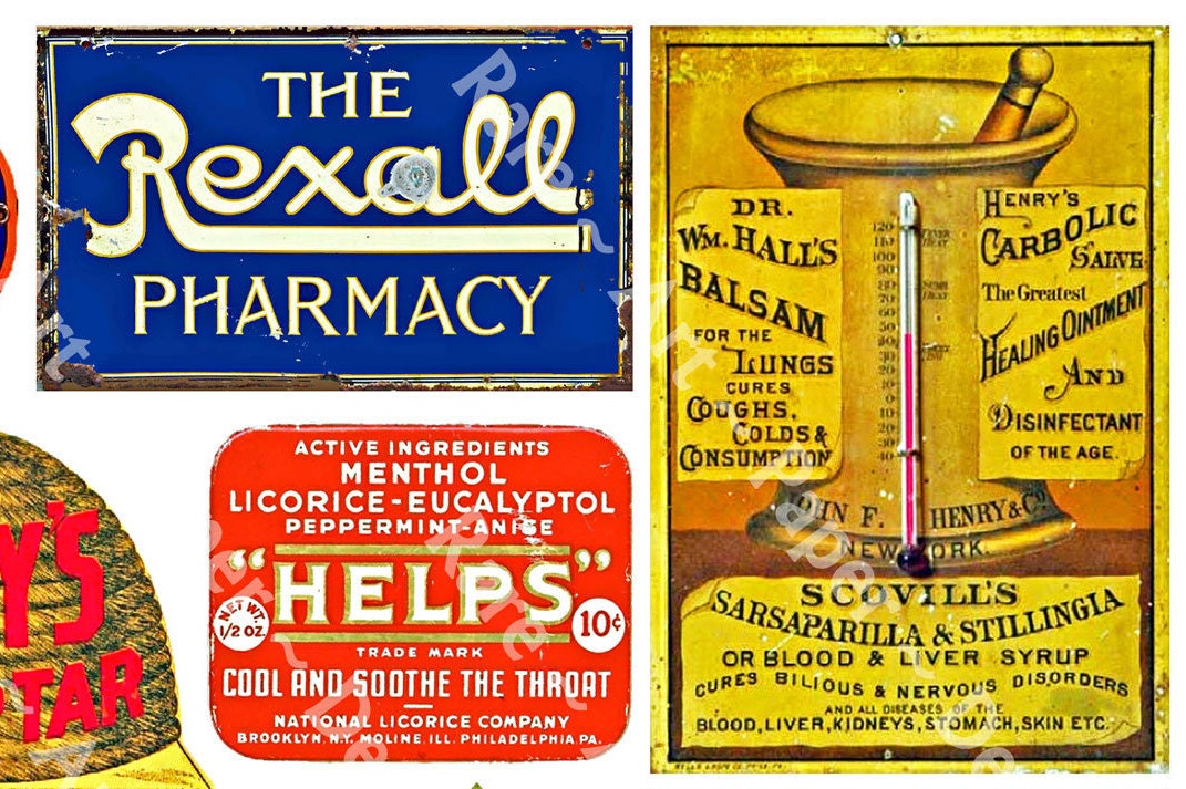 Apothecary Pharmacy & Druggist Label Art Paper Drug Store - Etsy
