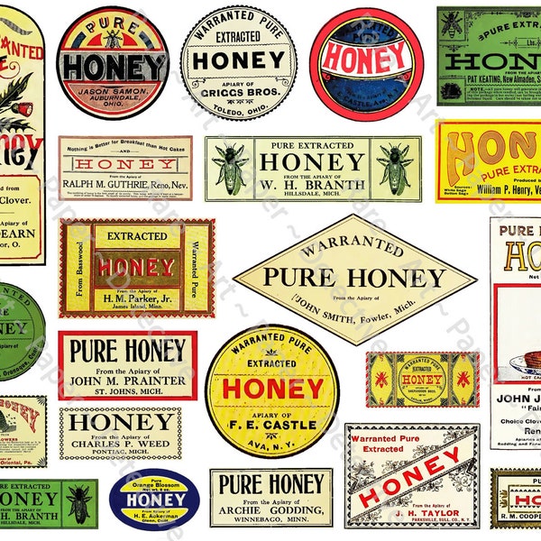 Honey Labels - Etsy