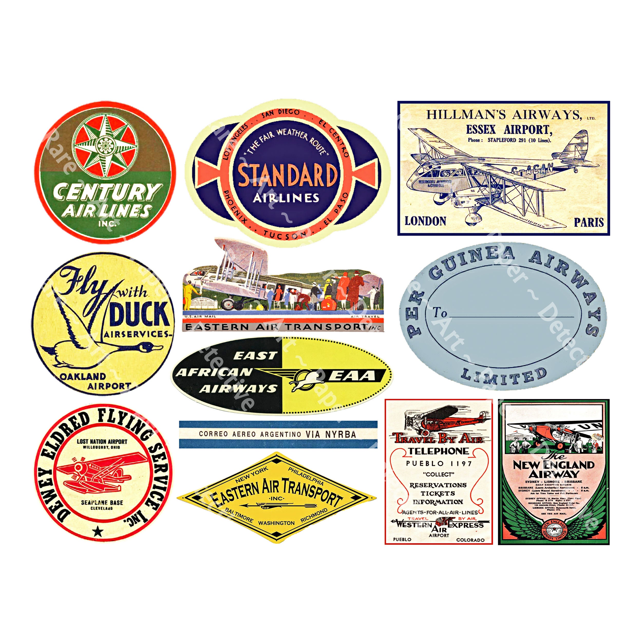 Airline Label Graphics 12 Printable Baggage Tags for Luggage - Etsy