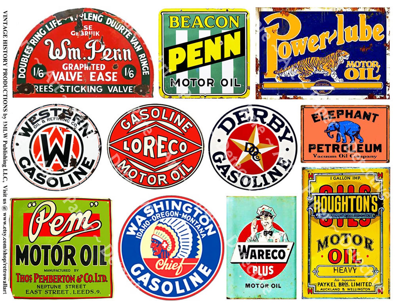 58 Motor Oil Labels, 5 Digital Downloads, Gasoline Signs & Gas Can ...