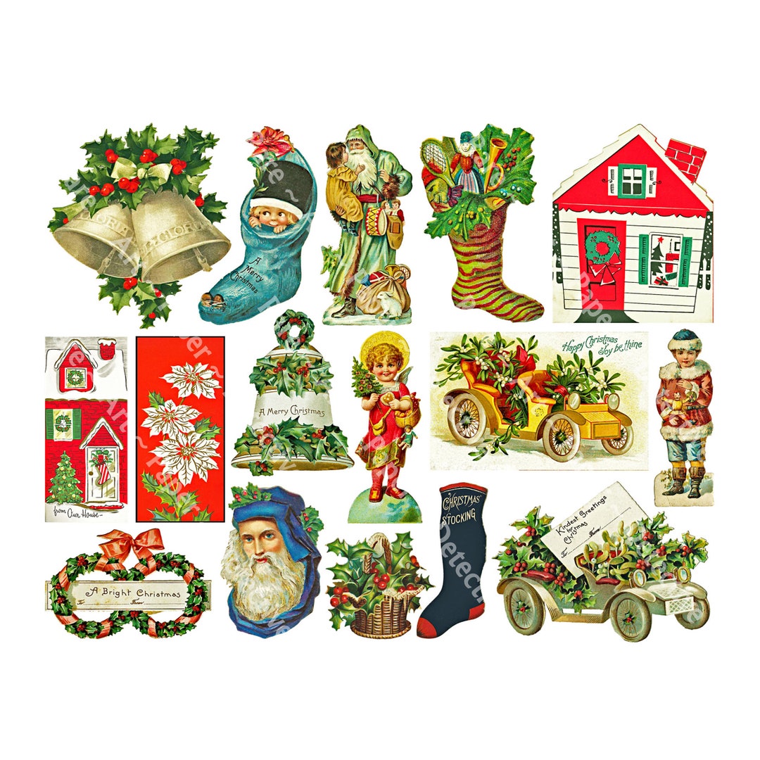 Christmas Clip Art Collection, 15 Holiday Tags for Christmas Paper Art ...