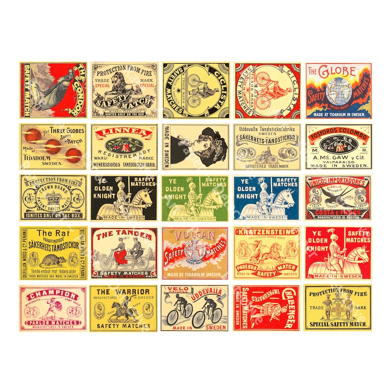 Match Box Labels - Etsy