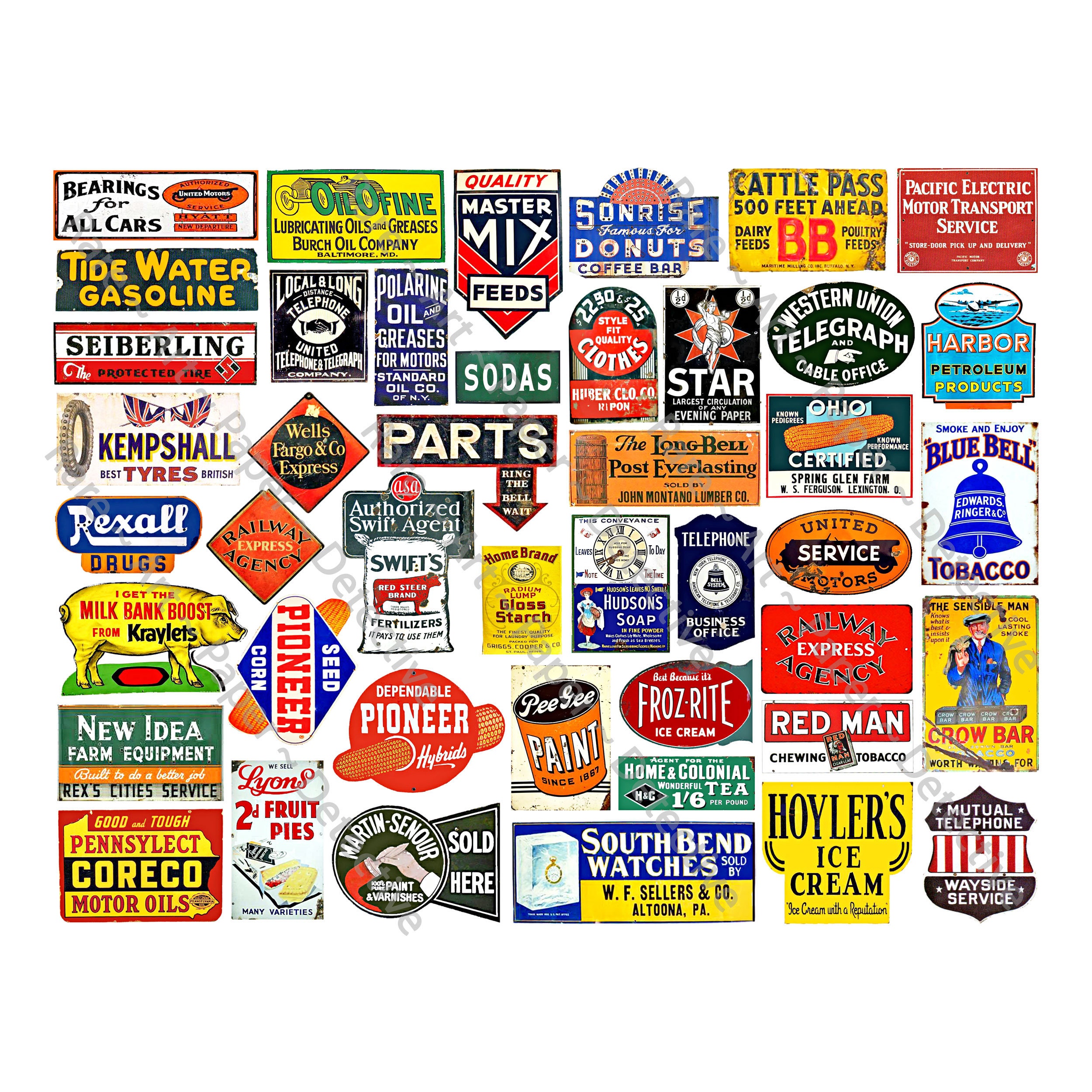 Dollhouse & Model Railroad Signs 4 Printable Sheets 204 - Etsy