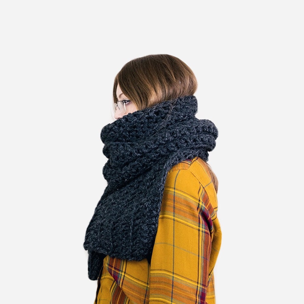 CROCHET PATTERN - Huge Chunky Infinity Scarf, Extra Large Blanket Scarf ...