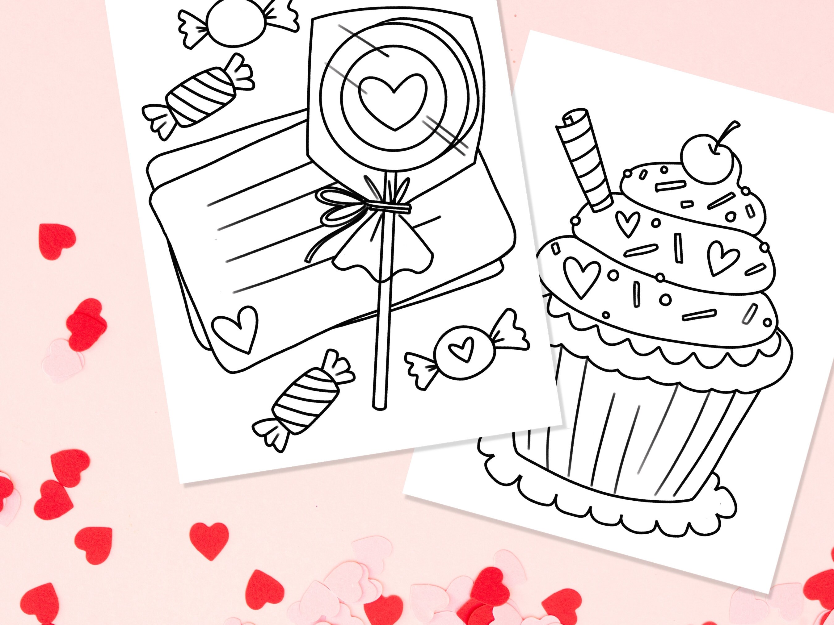 Valentines Coloring Pages, Instant Download PDF - Etsy