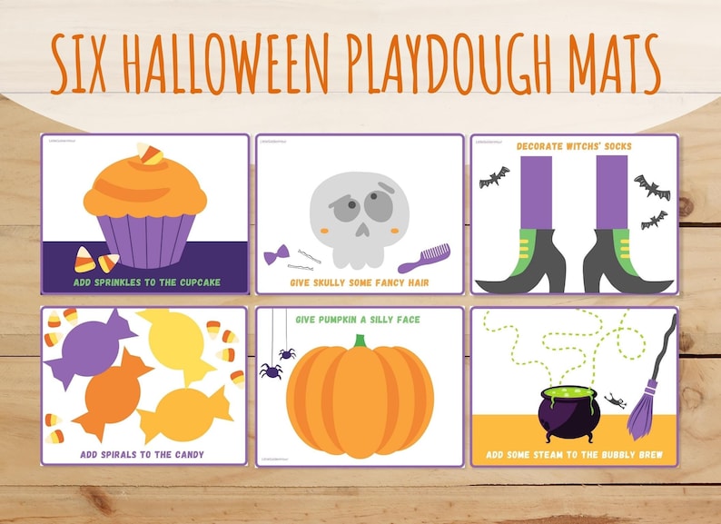 Halloween Playdough Mats, Halloween Preschool Activity - Etsy