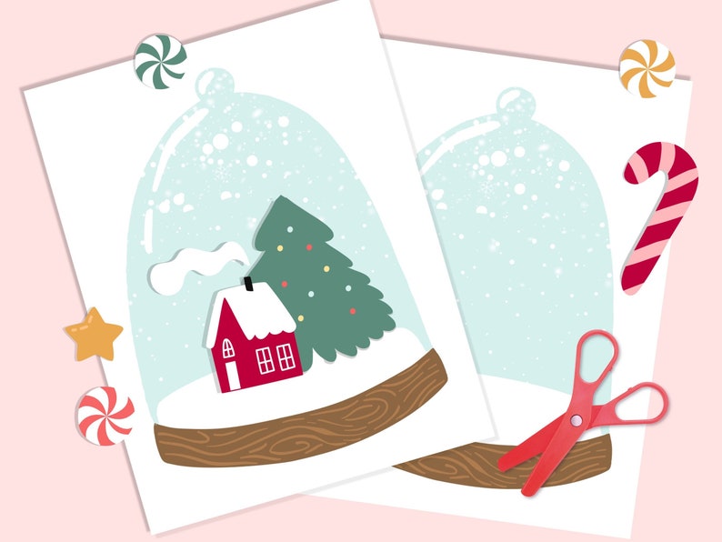 Build a Snow Globe Printable, Snow Globe Activity, Winter Craft - Etsy