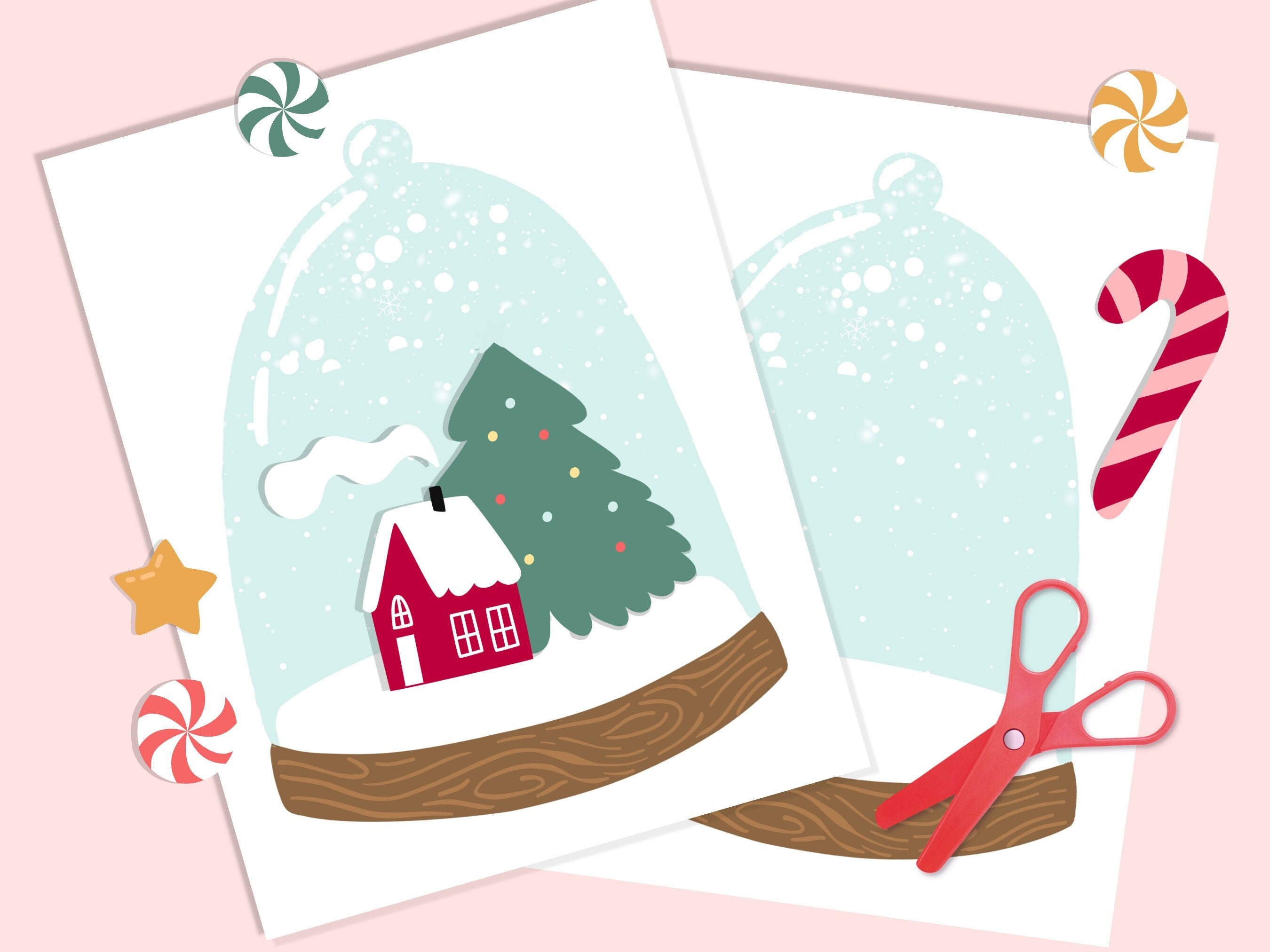 Build a Snow Globe Printable, Snow Globe Activity, Winter Craft - Etsy