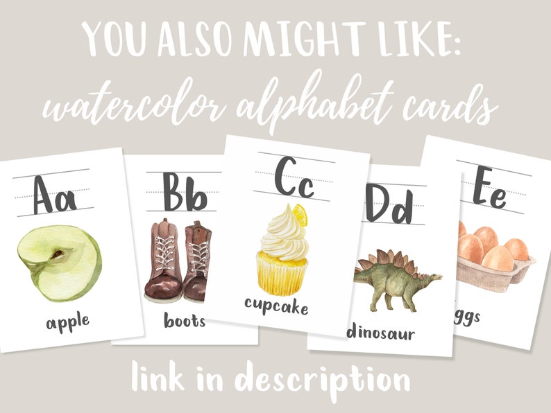 Watercolor Alphabet Cards - WINTER THEMED - Etsy