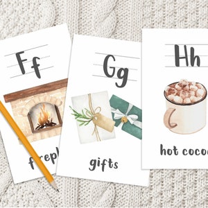 Watercolor Alphabet Cards - WINTER THEMED - Etsy