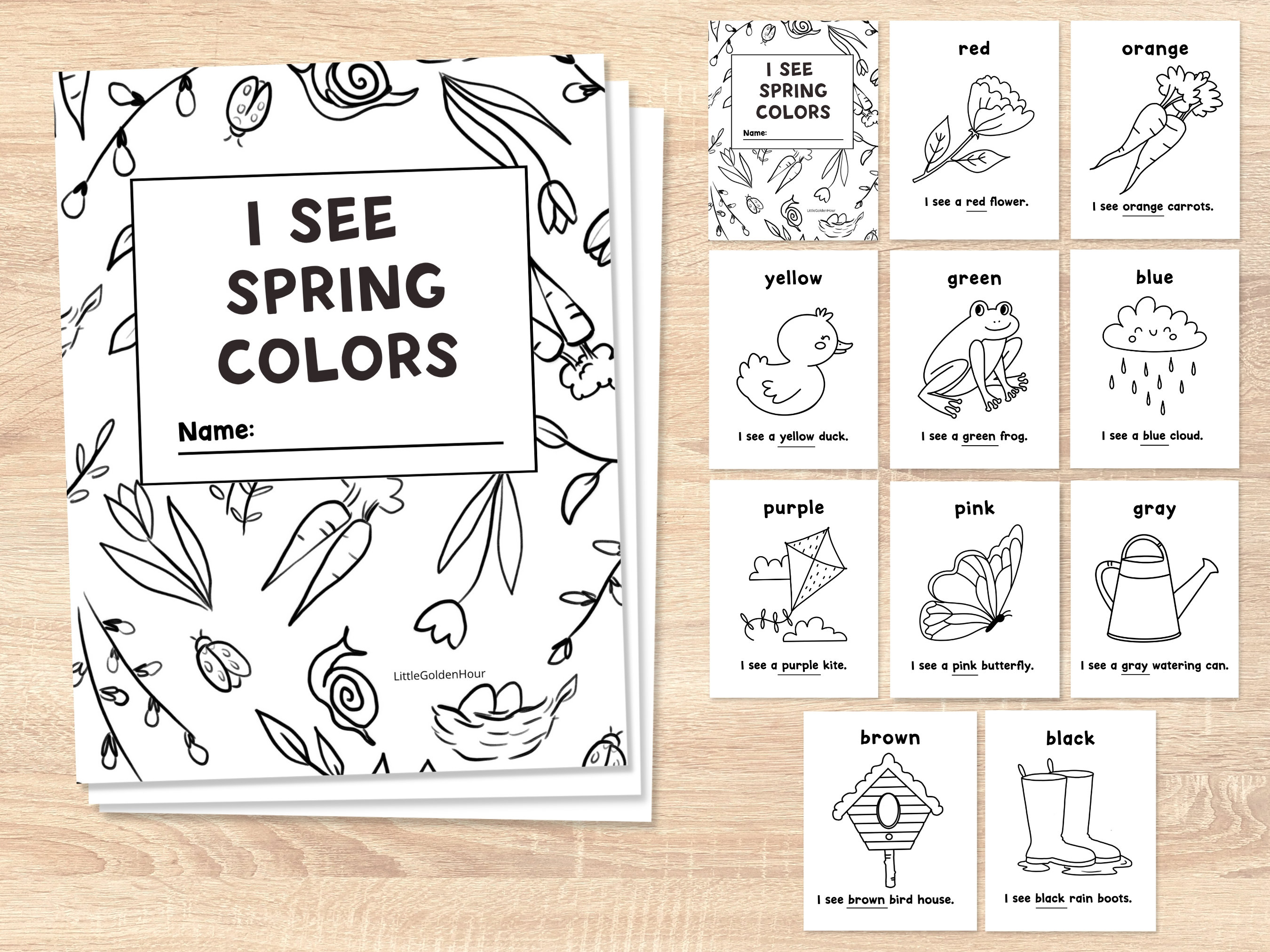 Spring Color Packet, Full Pg and Quarter Page, Emergent Reading and ...