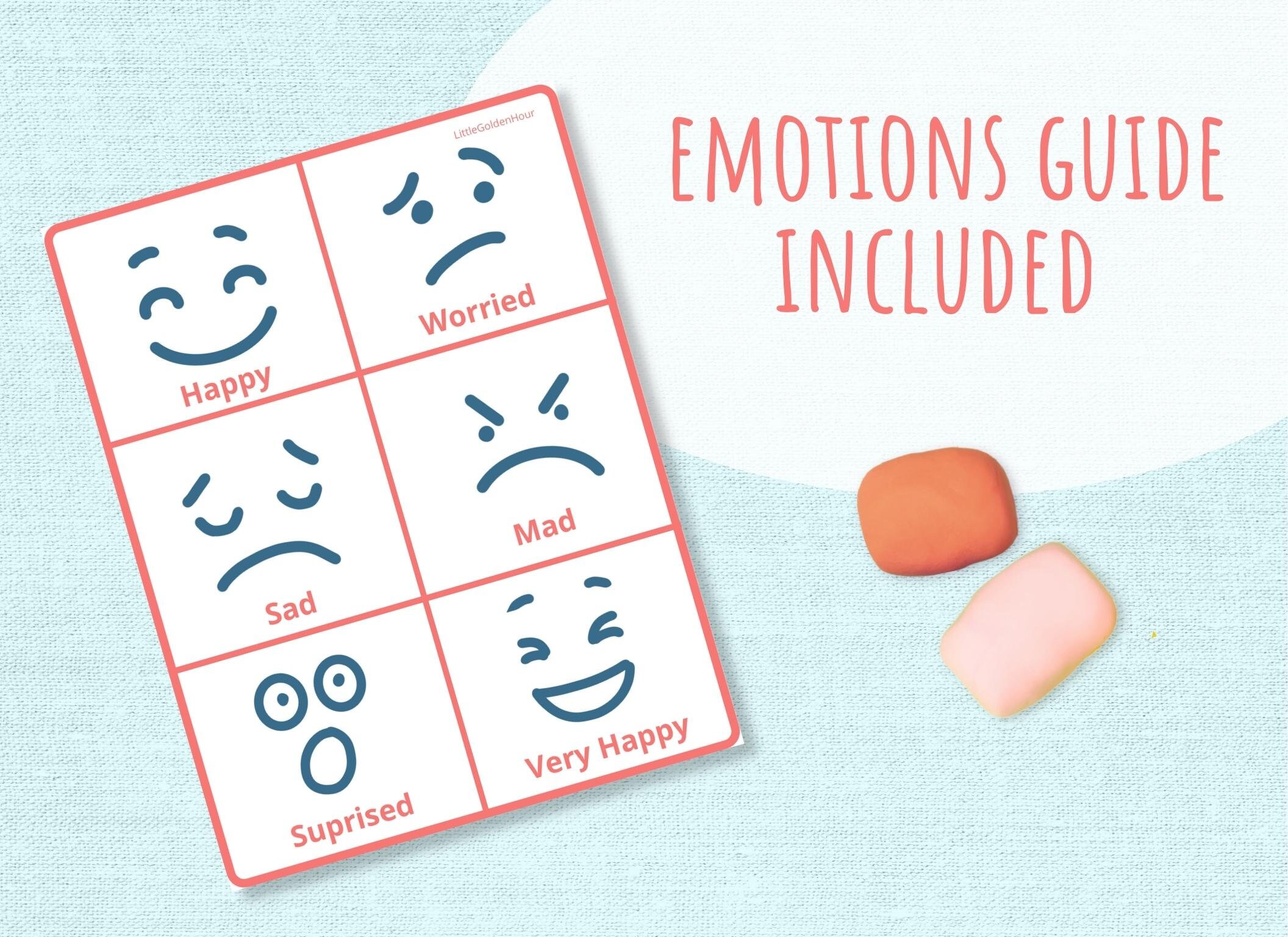 Six Emotions Play Dough Mats, Multicultural - Etsy