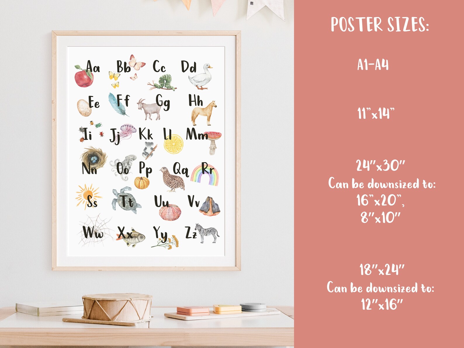 Nature Alphabet Poster, Multiple Sizes, Montessori, Waldorf Style - Etsy