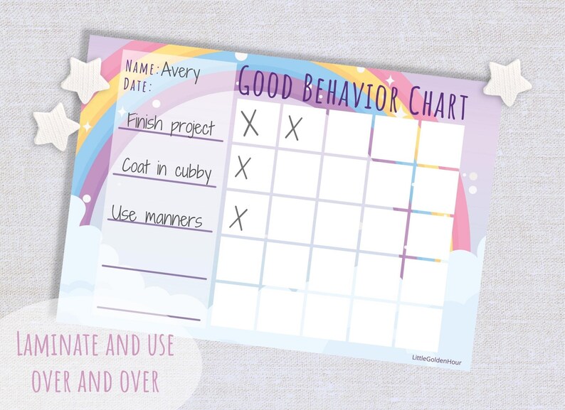 Rainbow Reward Chart - Etsy
