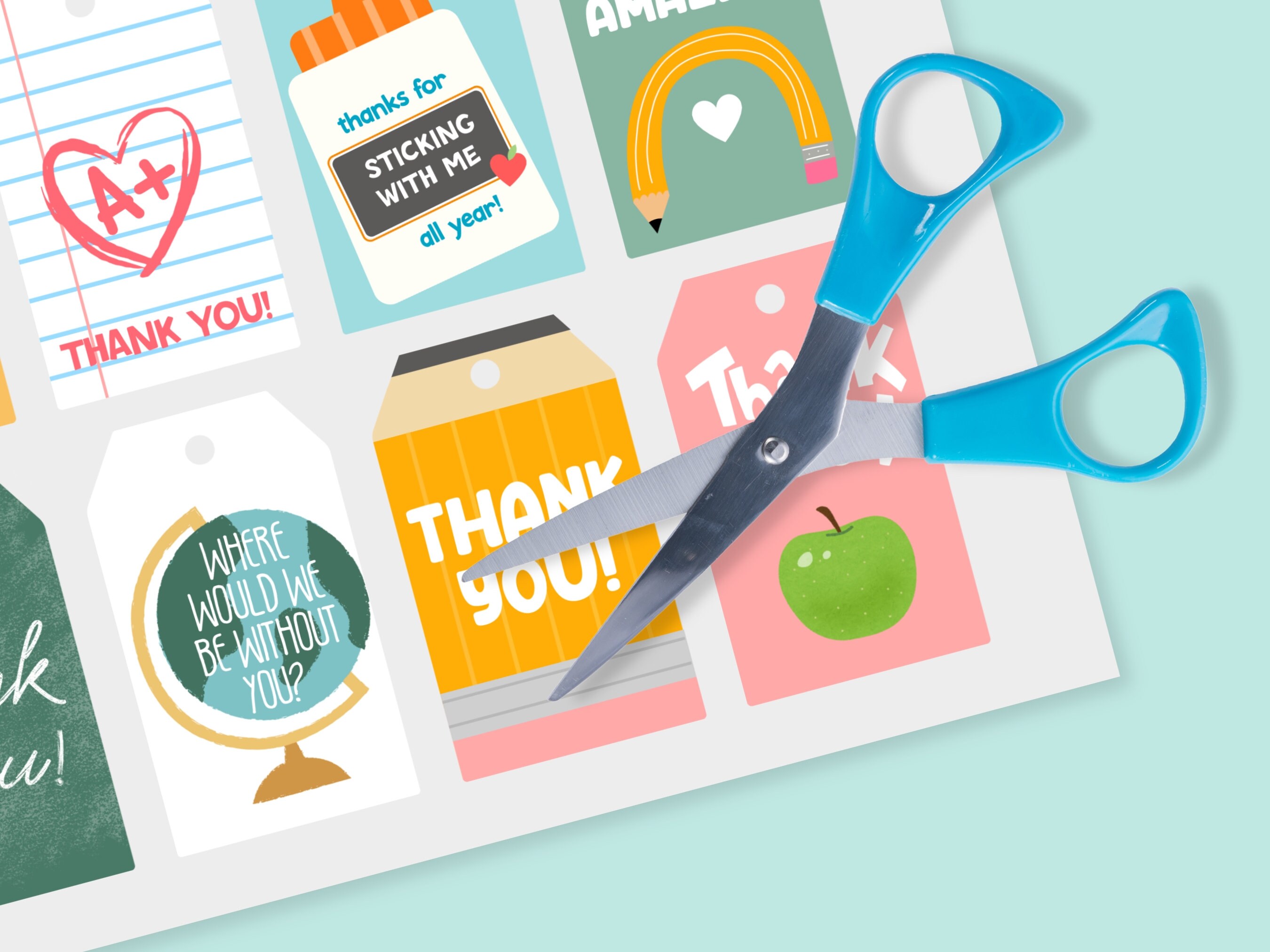 Teacher Appreciation Gift Tags: Printable Thank You Notes (digital ...