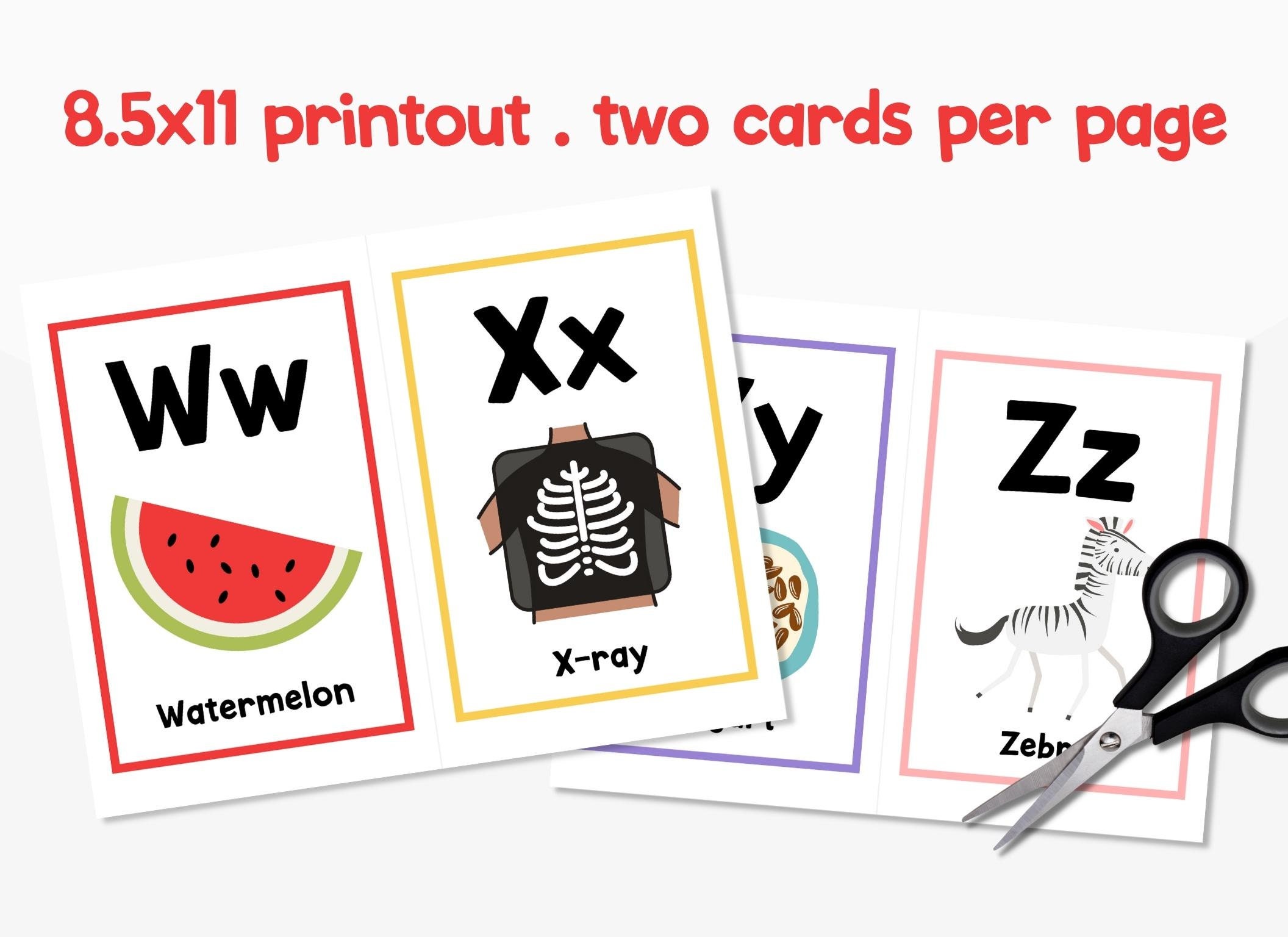 Rainbow Alphabet Cards 4x5 ABC Flashcards - Etsy