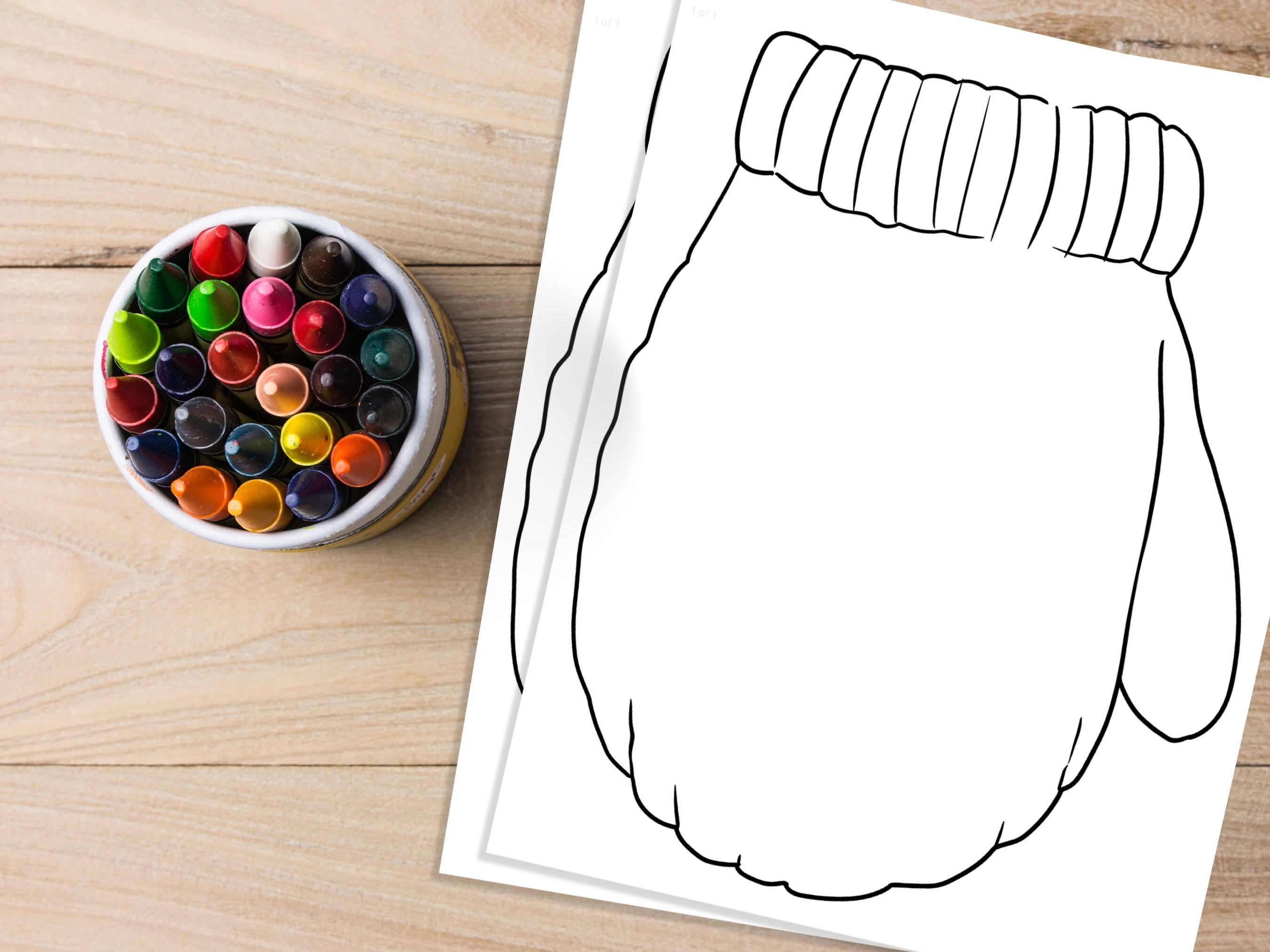 Mitten Outline, Ornament, Winter Coloring Page - Etsy