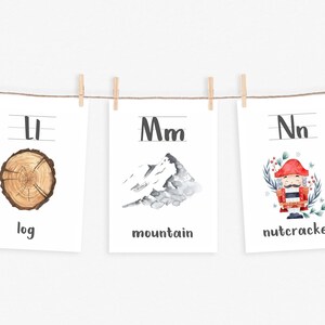 Watercolor Alphabet Cards WINTER THEMED Flash Cards - Etsy