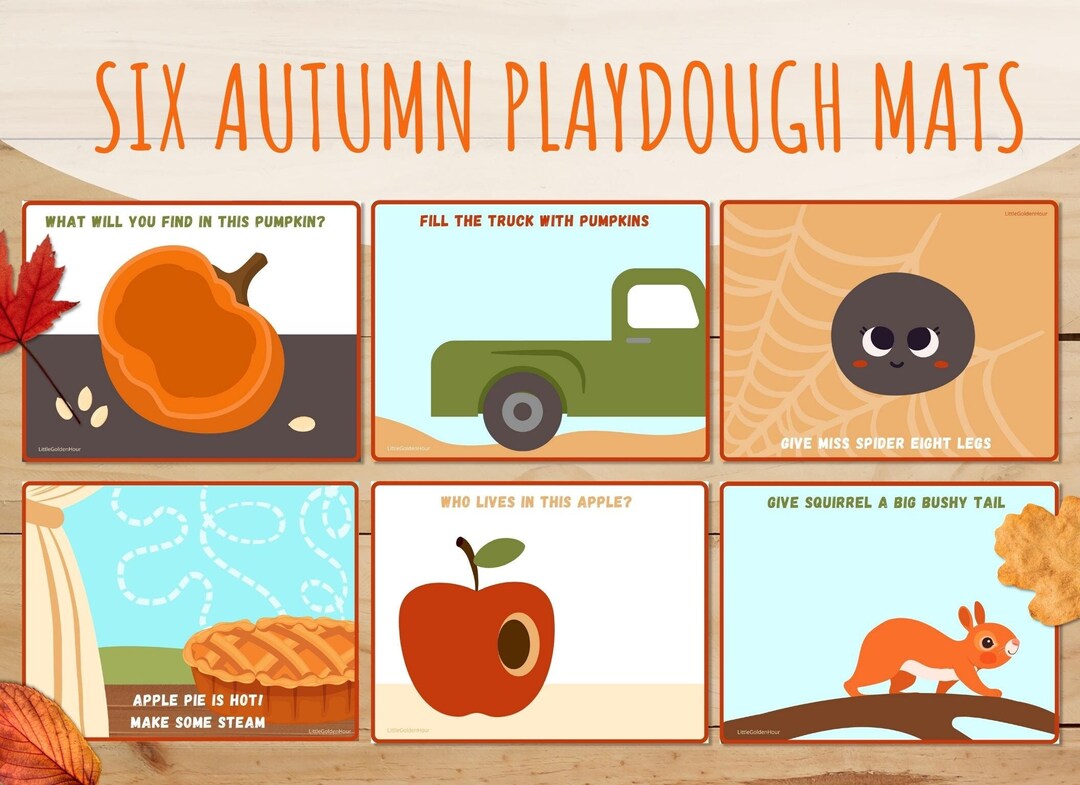 Autumn Playdough Mats, Fall Preschool Activity - Etsy Australia