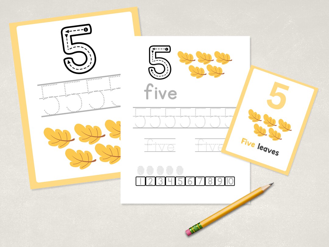 Fall Number Tracing Pack, 1-10, Flashcards, Tracing Cards, Worksheets ...