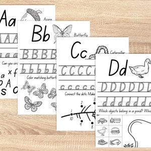 Nature Themed Alphabet Tracing and Activity Sheets, Handwriting - Etsy