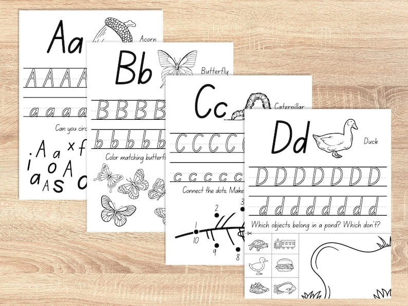 Nature Themed Alphabet Tracing and Activity Sheets - Etsy