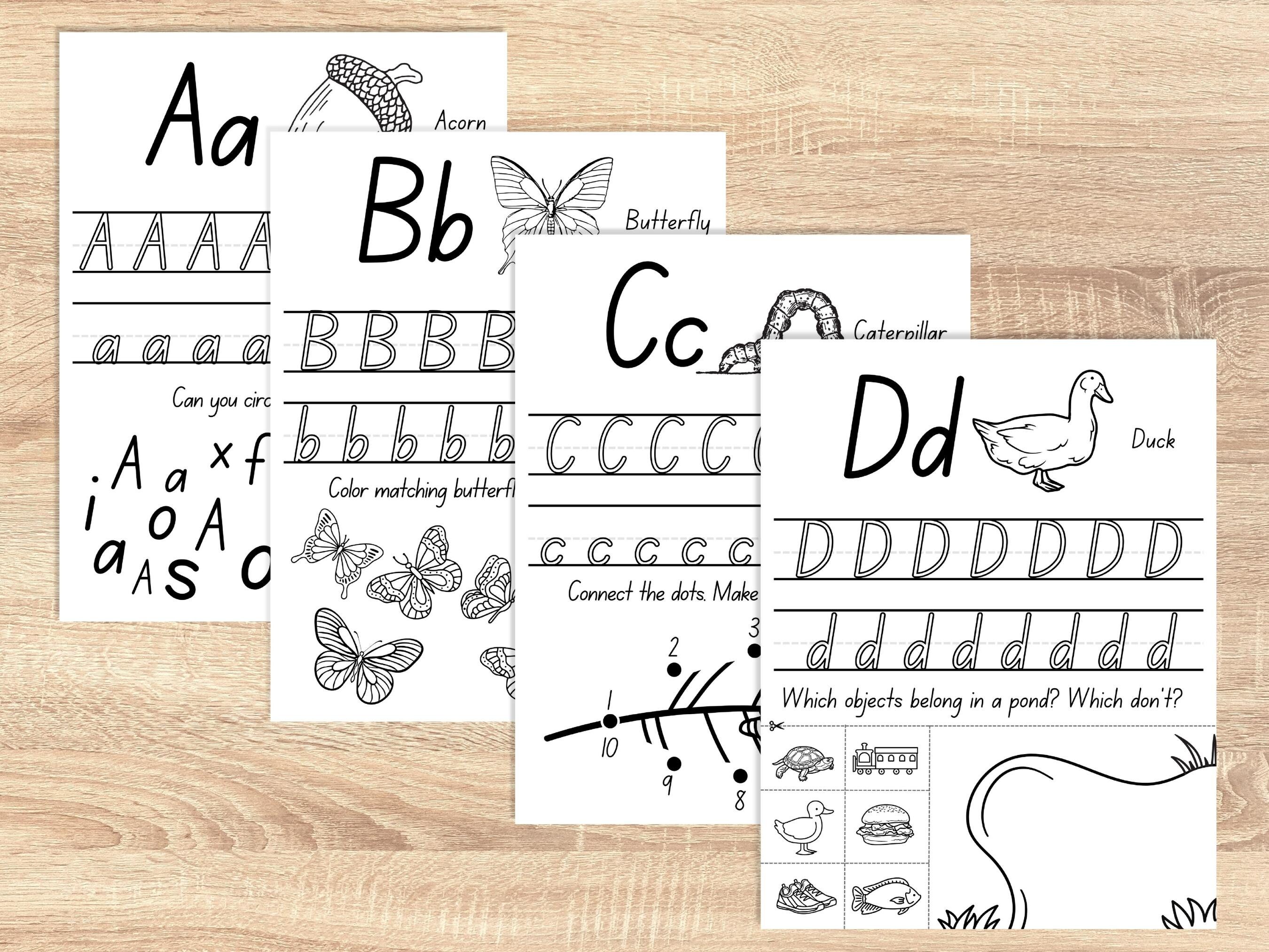 Nature Themed Alphabet Tracing and Activity Sheets - Etsy