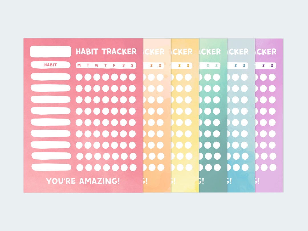 Weekly Habit Tracker, Printable PDF, Goal Planner, US Letter and A4 - Etsy