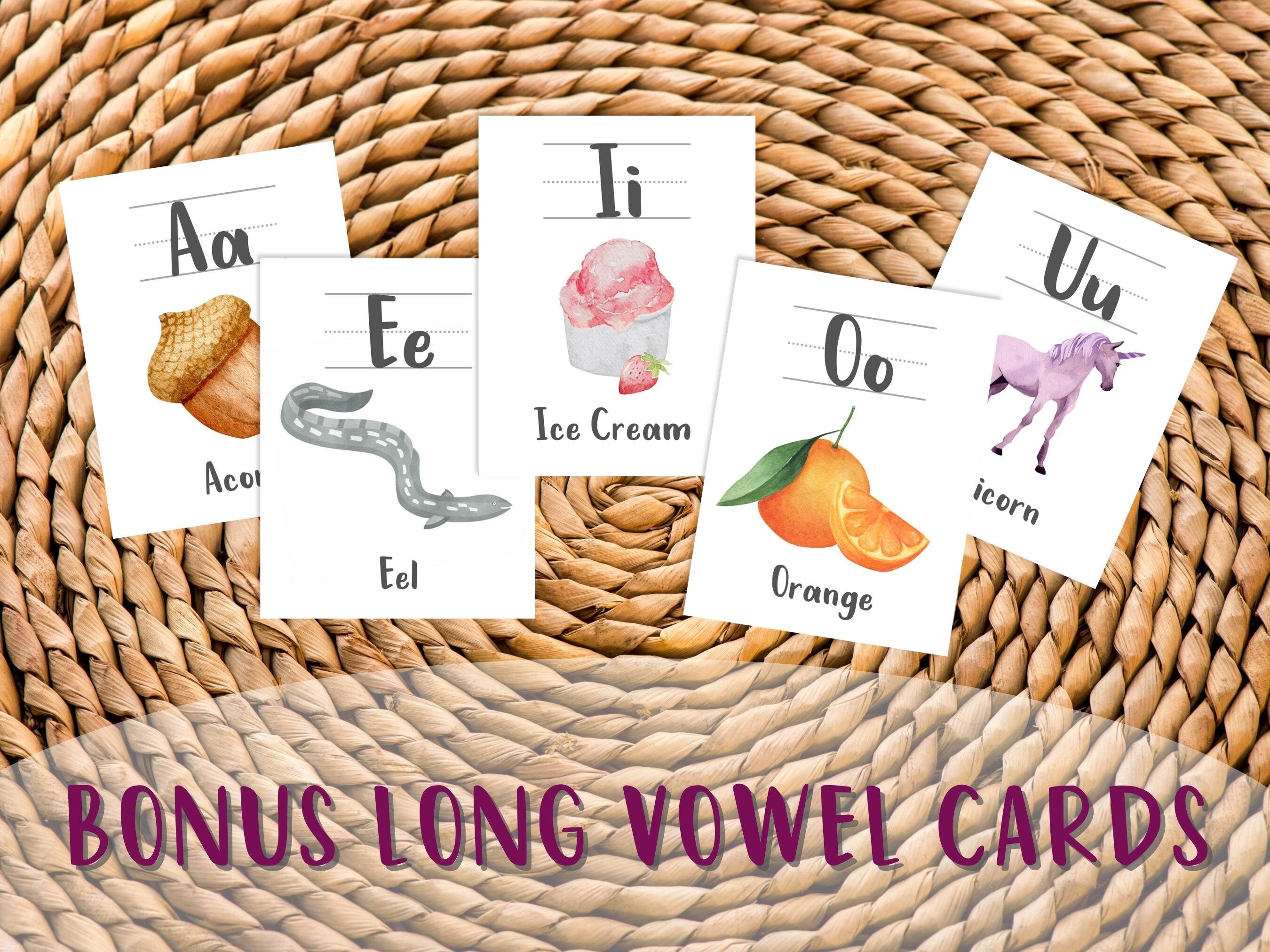 Watercolor Alphabet Cards Both Classroom Size and Flashcard - Etsy