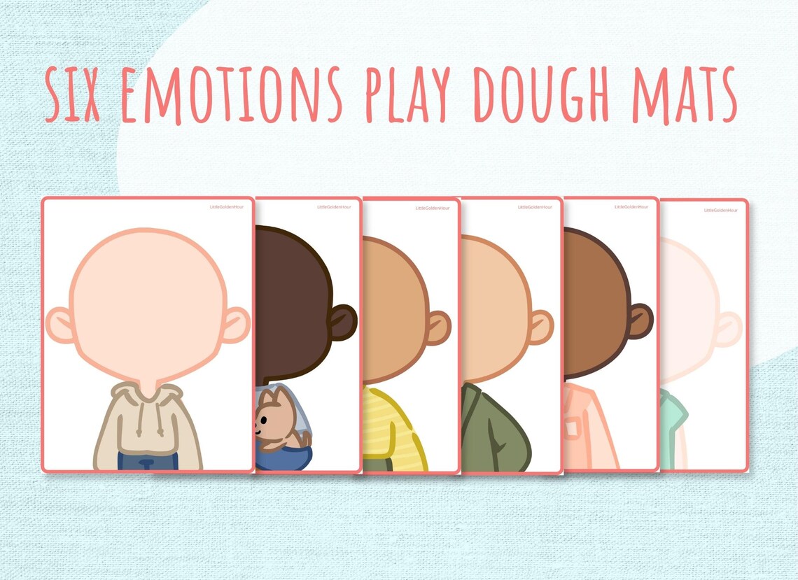 Six Emotions Play Dough Mats, Multicultural - Etsy