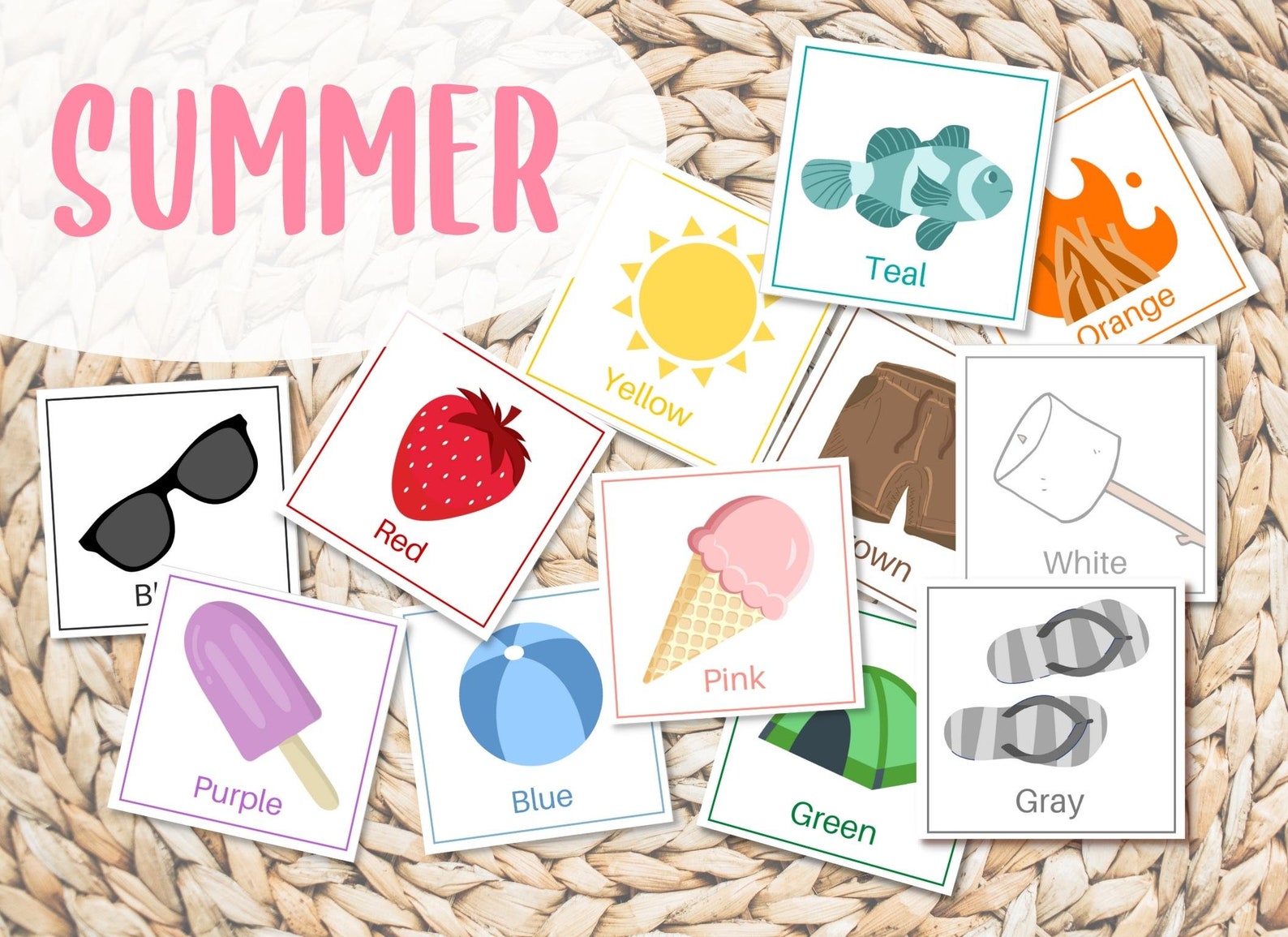 Color Matching Cards Color Flashcards Calendar Time - Etsy