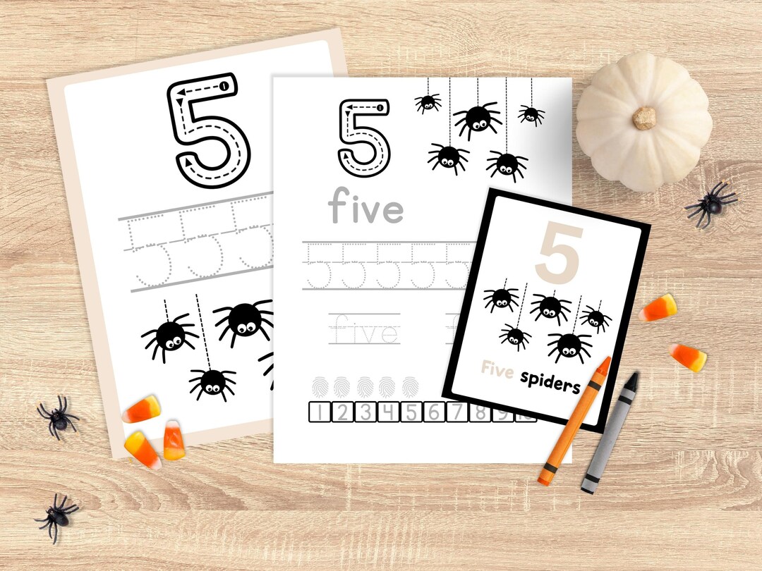 Hojas de trabajo para trazar números de Halloween: Tarjetas del 1 al 10 ...