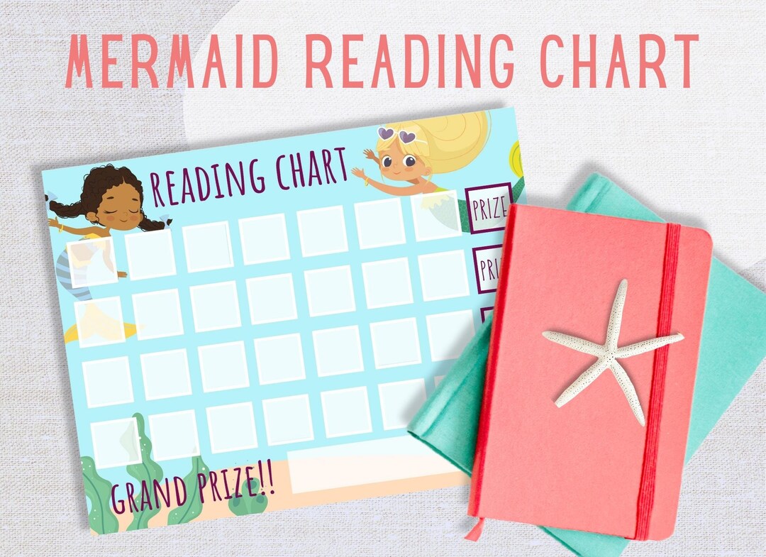 Kids Mermaid Reading Log - Etsy