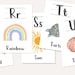 Nature Alphabet Cards, Wall and Flash Card Sizes, Watercolor ...