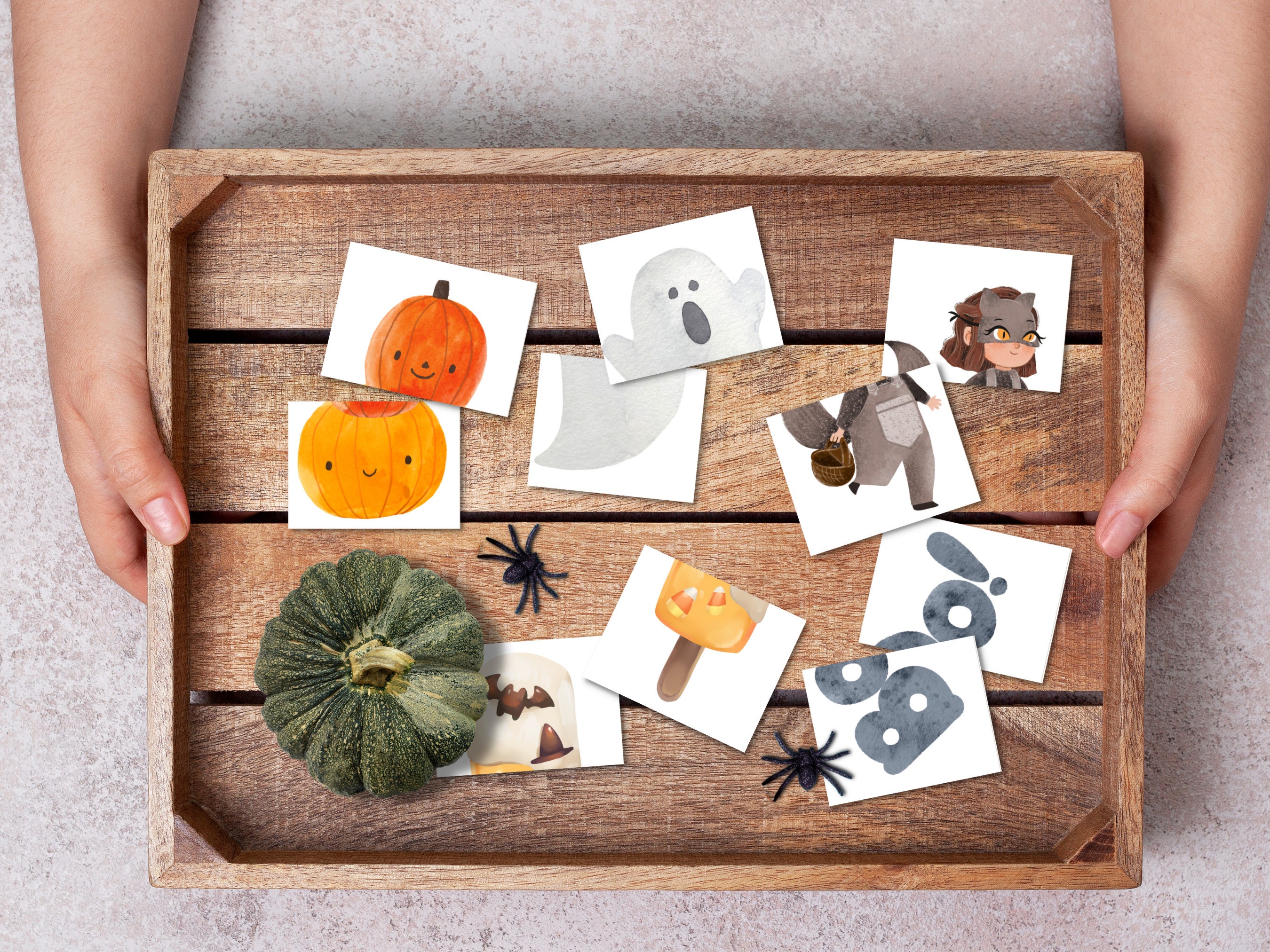 Halloween Matching Game, Watercolor, Waldorf Style, Pre-k - Etsy