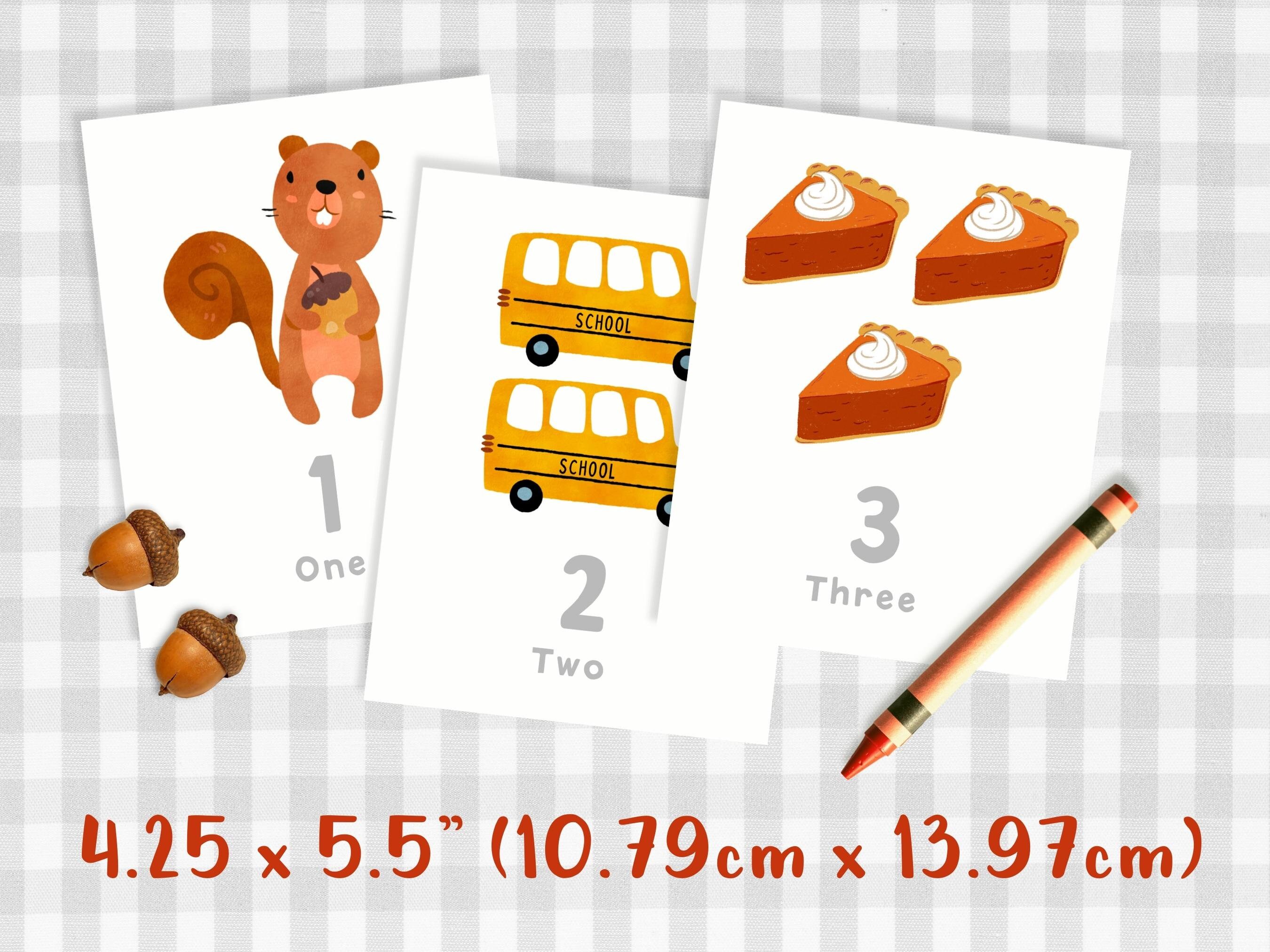 Fall Number Flash Cards: Homeschool Matching Game (PDF) - Etsy