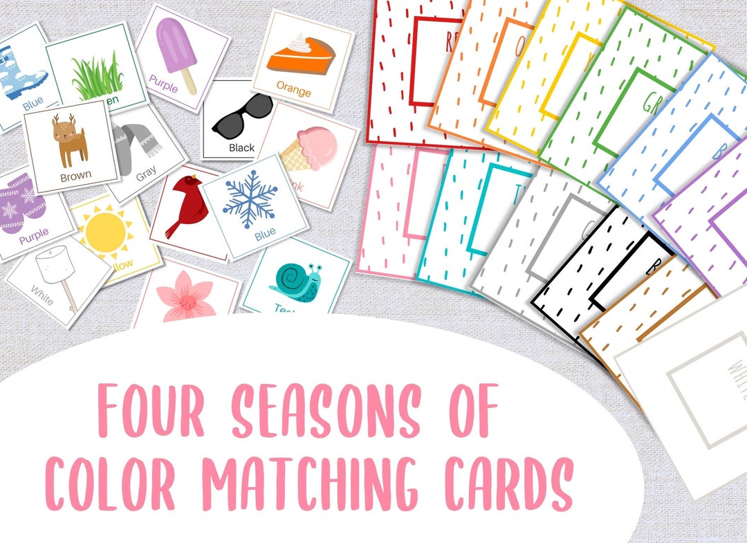 Color Matching Cards, Color Flashcards, Calendar Time - Etsy