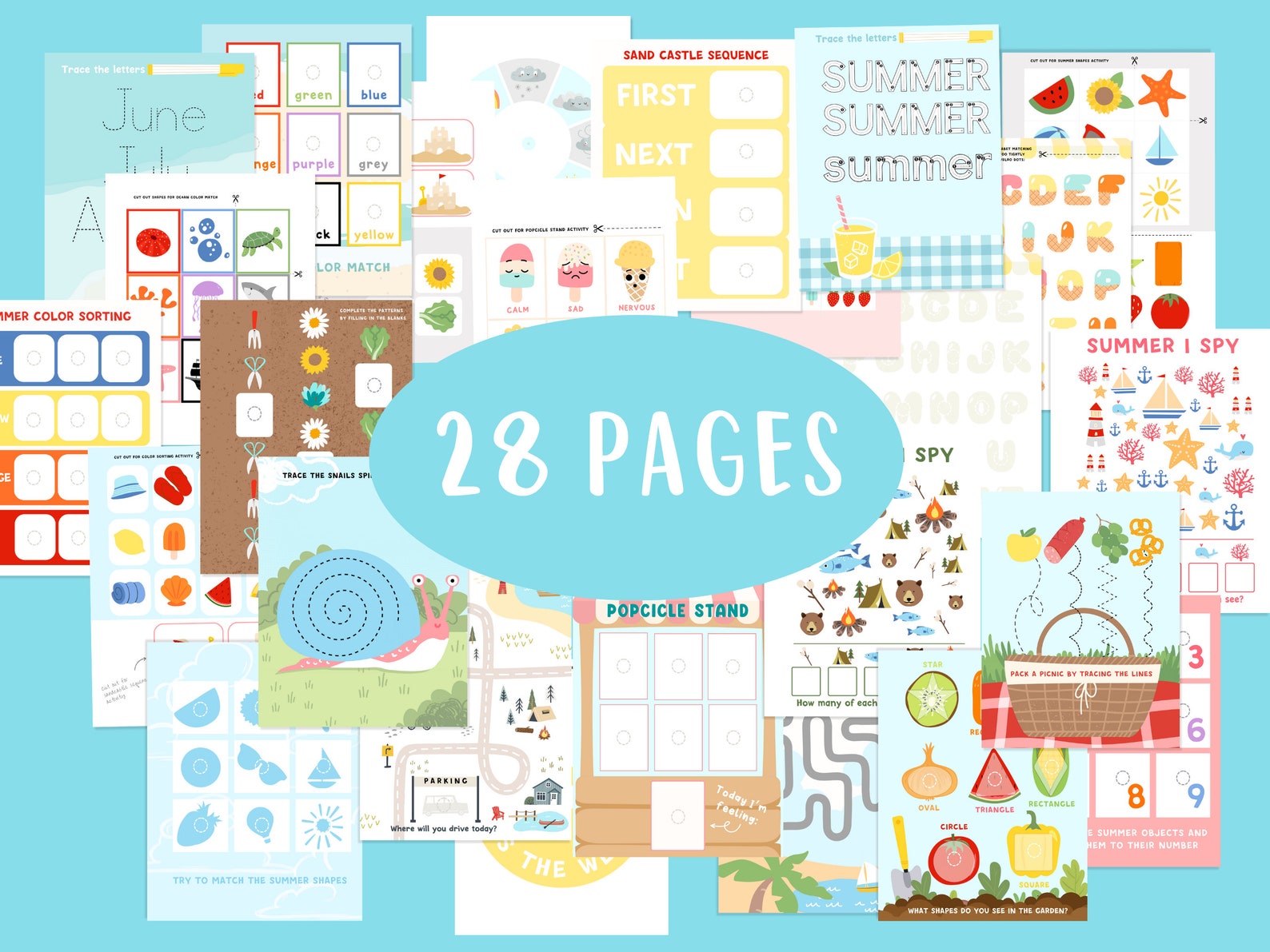 Summer Busy Book: Preschool Learning Activities (PDF Download) - Etsy