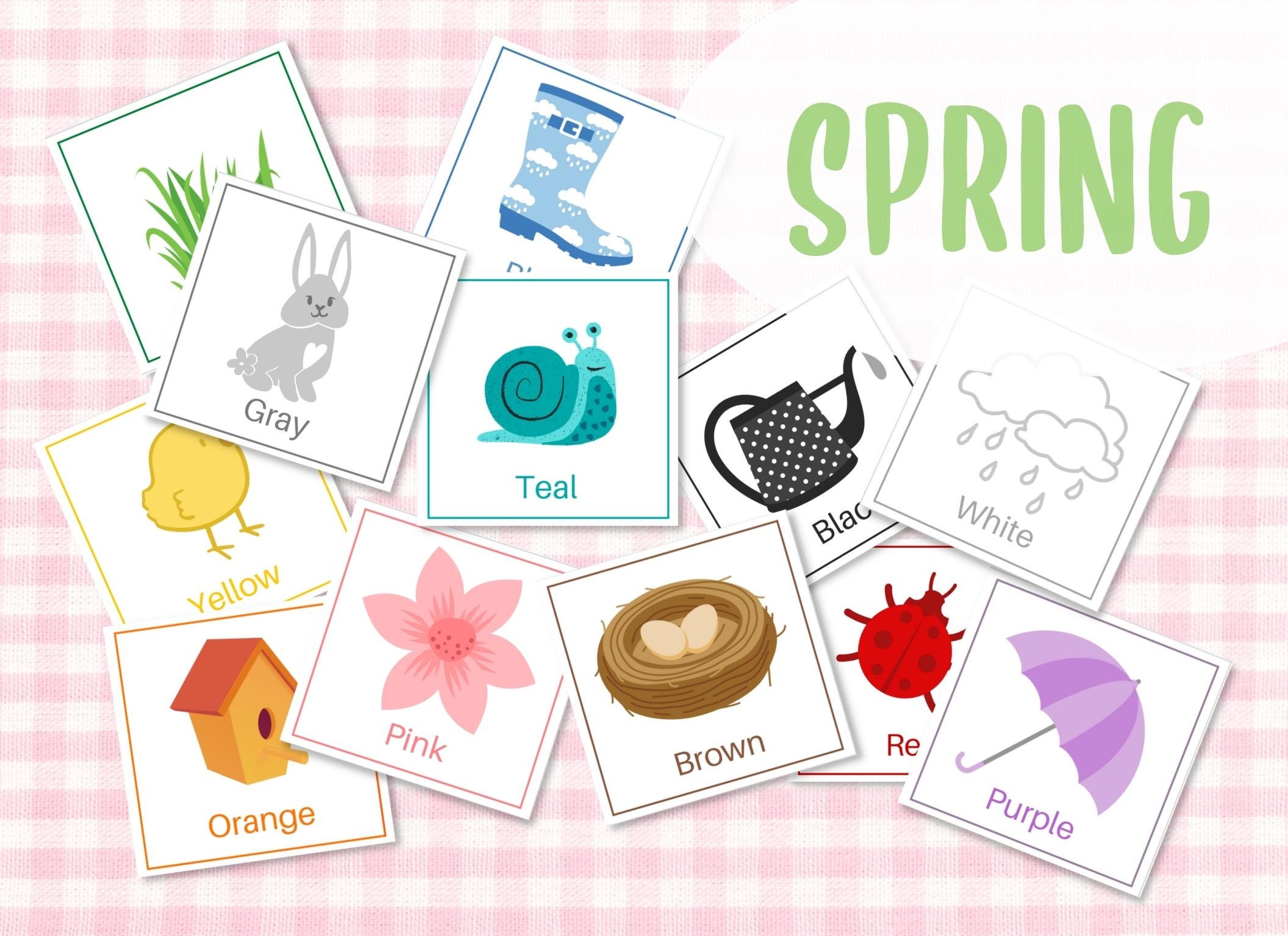 Color Matching Cards Color Flashcards Calendar Time - Etsy