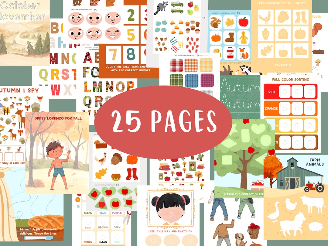 Fall Busy Book: Preschool Learning Activities (US Letter & A4) (PDF ...